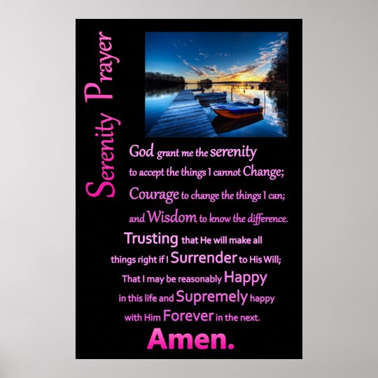 Boat Dock The Serenity Prayer Poster | Zazzle.com