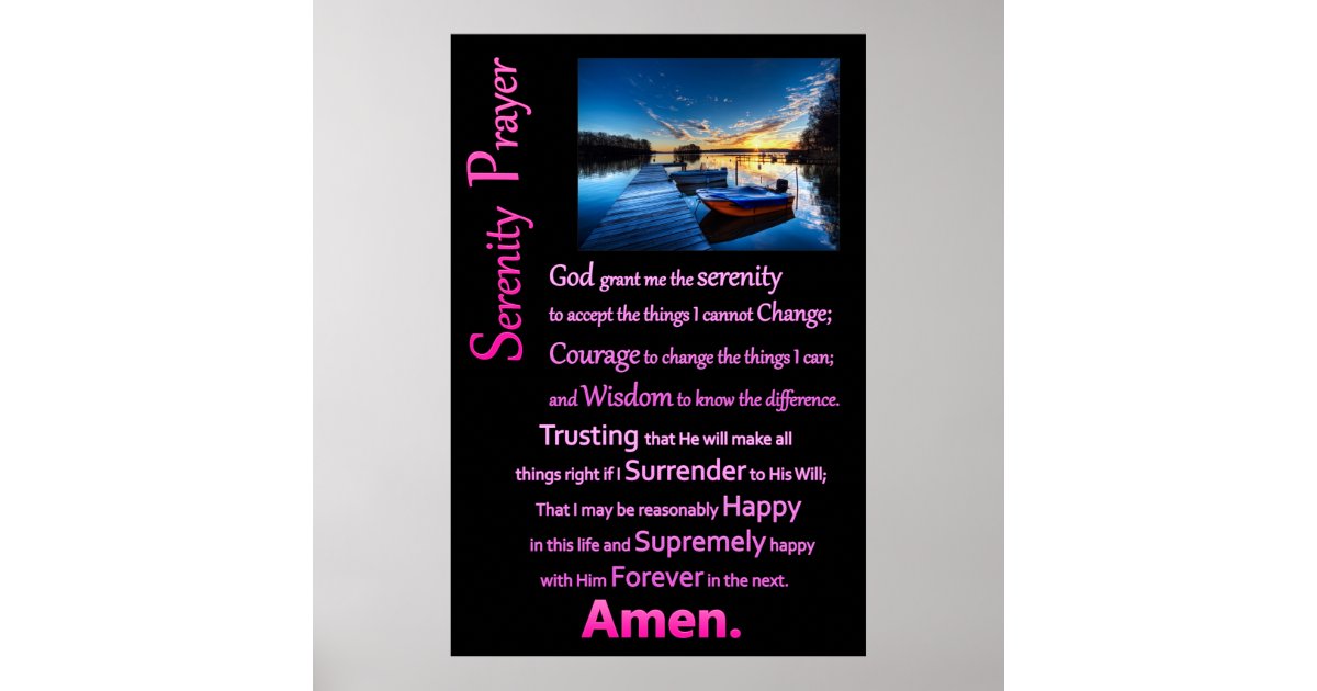 Boat Dock The Serenity Prayer Poster | Zazzle