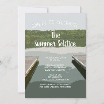 Boat Docks Summer Solstice Lake Party Invitation | Zazzle