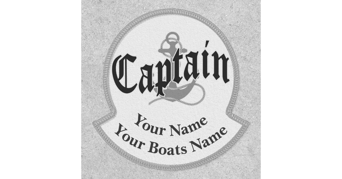 Boat name and captains patch | Zazzle