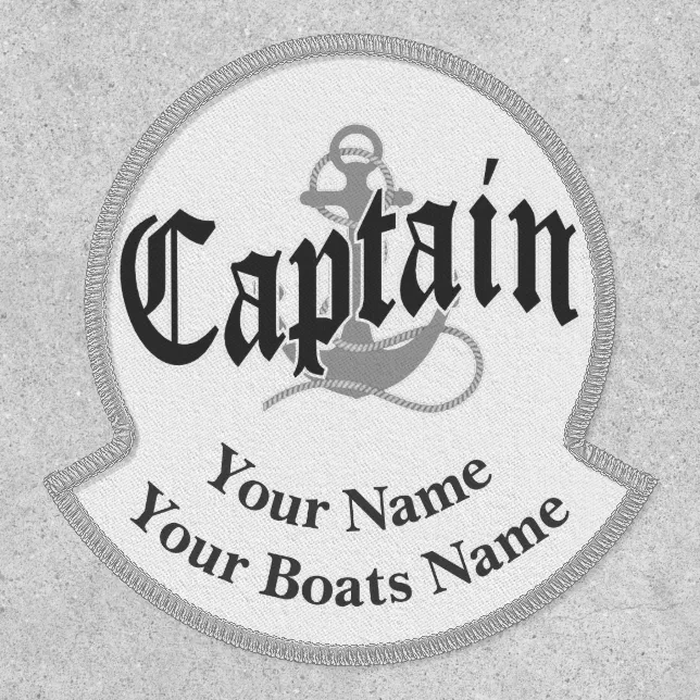 Boat name and captains patch | Zazzle