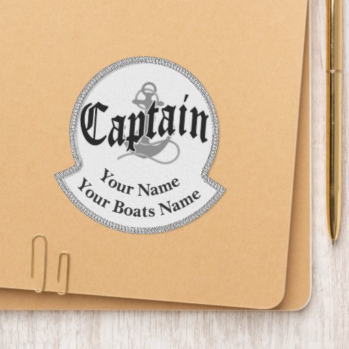 Boat name and captains patch | Zazzle