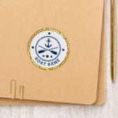 Boat Name Nautical Anchor Oars Stars Navy White Patch | Zazzle