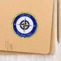 Boat name nautical ships compass patch | Zazzle
