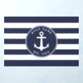 Boat Name Navy Blue White Nautical Anchor Wall Decal | Zazzle