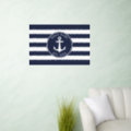 Boat Name Navy Blue White Nautical Anchor Wall Decal | Zazzle
