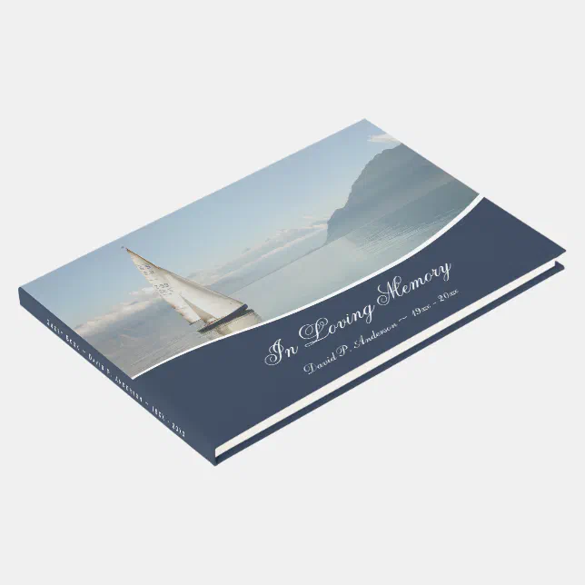 Boat Nautical In Loving Memory Funeral Guest Book | Zazzle