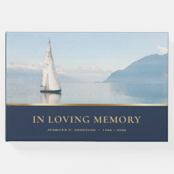 Boat Nautical In Loving Memory Guest Book | Zazzle