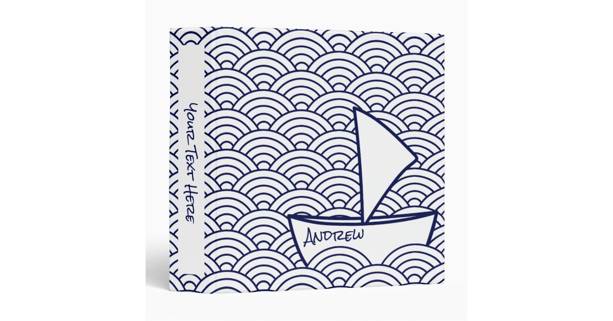 Boat on Waves Binder | Zazzle