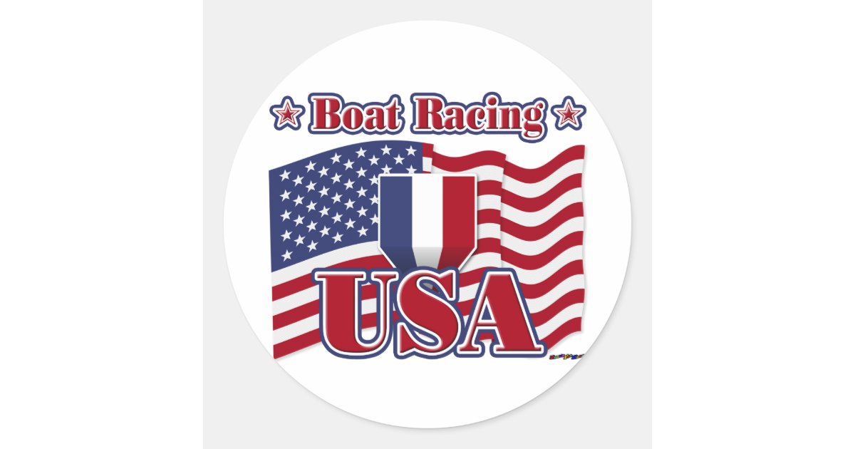 Boat Racing USA Classic Round Sticker | Zazzle