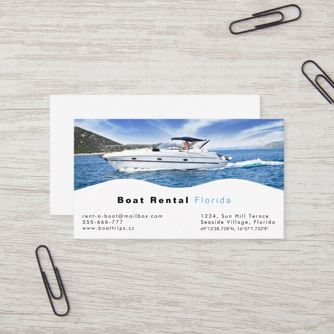 Boat rental Business Card | Zazzle