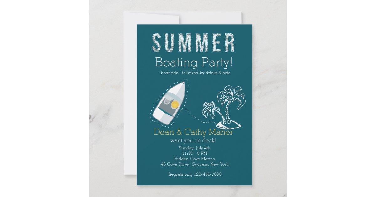 Boat Ride Invitation Customized | Zazzle