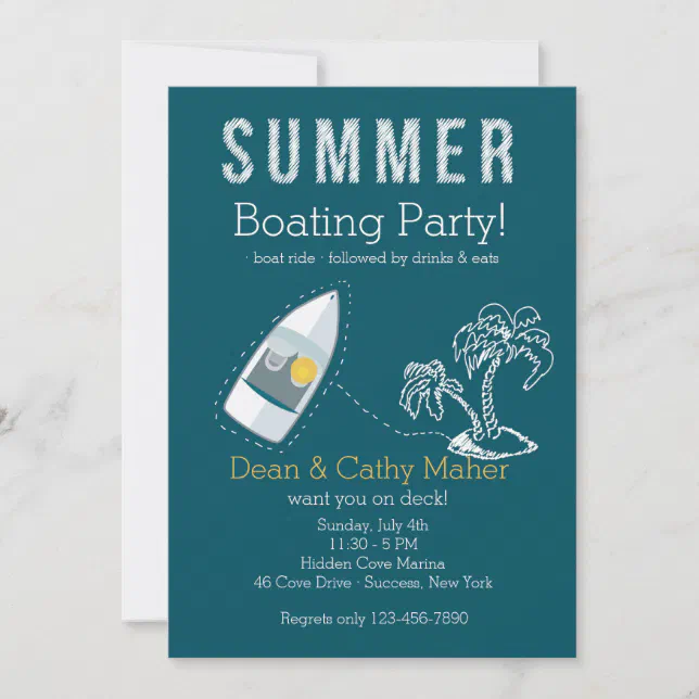 Boat Ride Invitation Customized | Zazzle