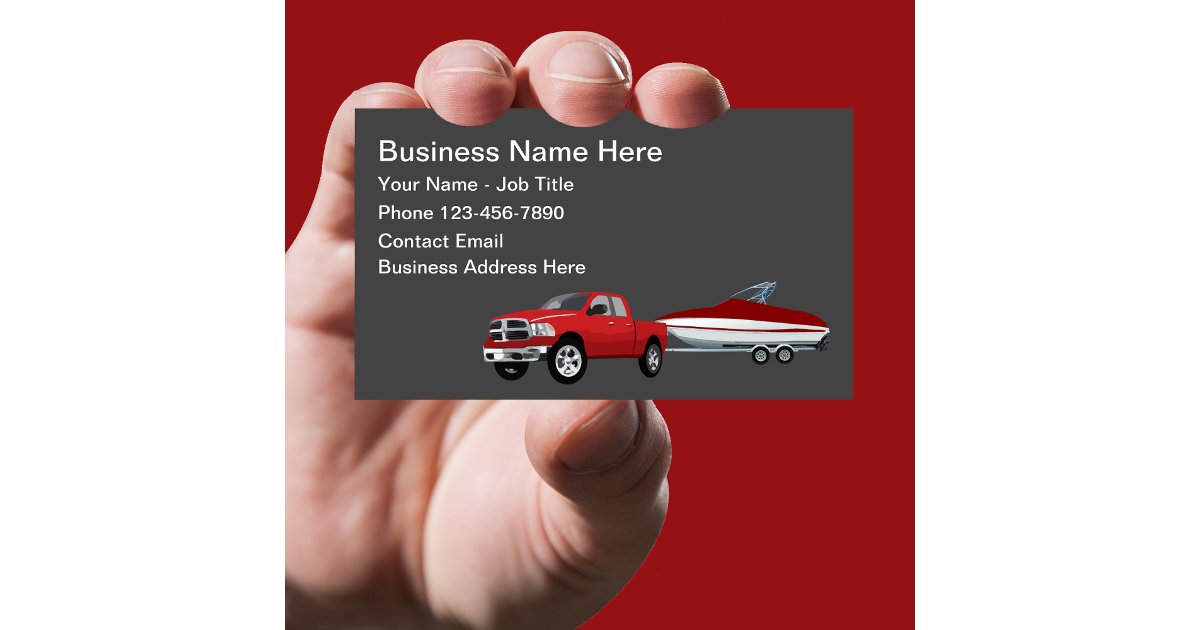 Boat Trailer Hauling Theme Business Cards | Zazzle