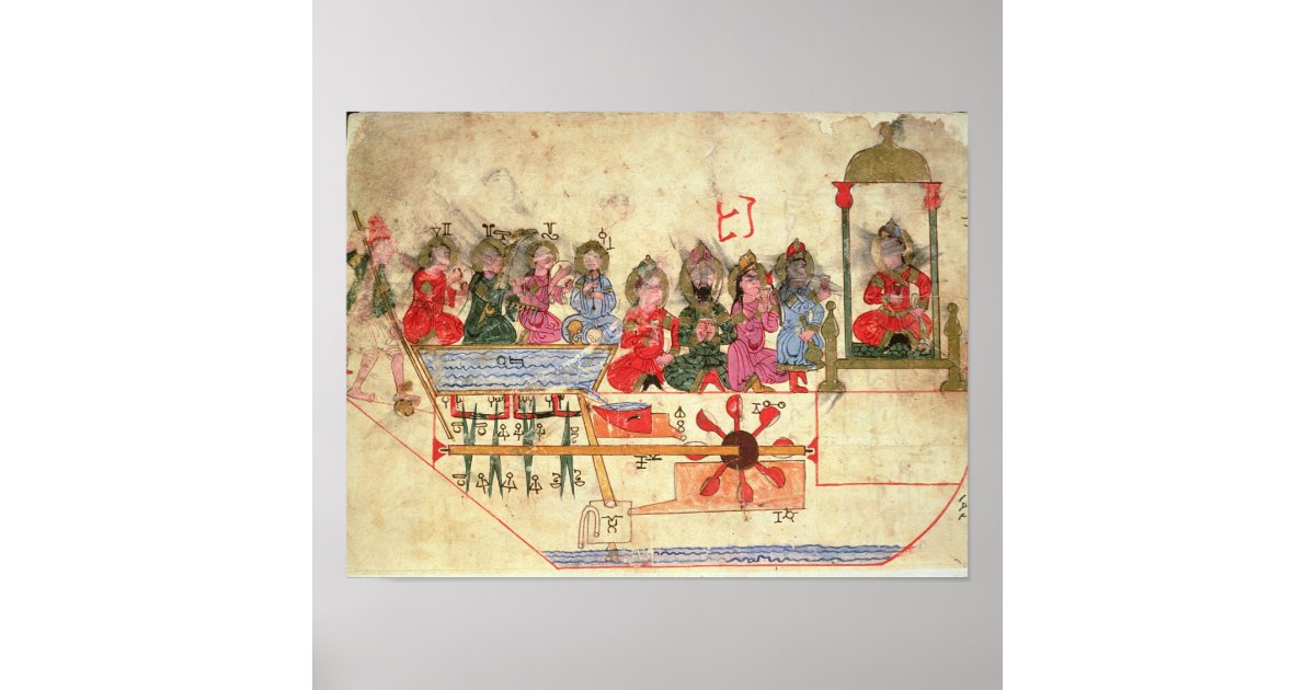 Boat with Automata, illustration Poster | Zazzle