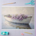 Boat with Purple Lilacs Painting Decoupage Tissue Paper | Zazzle