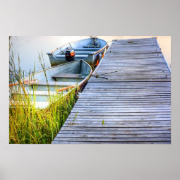 Boats by the Dock Poster | Zazzle