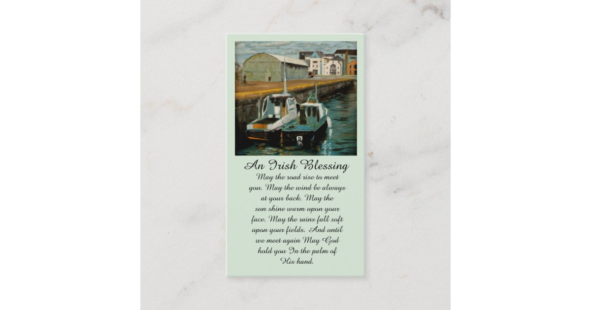 Boats in Ireland Sympathy Memorial Blessing Card | Zazzle