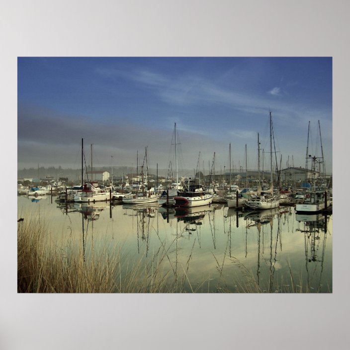 Boats In The Harbor Poster | Zazzle.com
