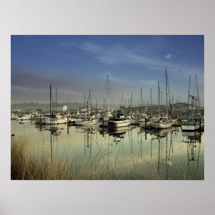 Boats In The Harbor Poster | Zazzle