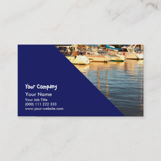 Boats in the marina business card | Zazzle