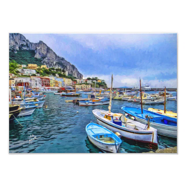 Boats of Capri Italian Photo Art | Zazzle