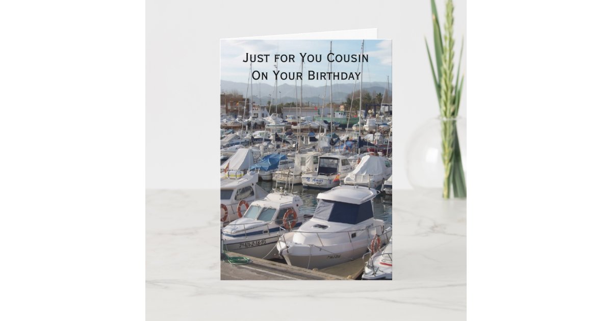 Boats Personalised Cousin Birthday Card | Zazzle