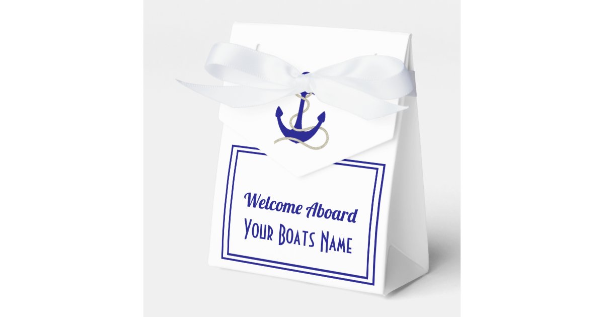 Boats welcome aboard gift favor boxes | Zazzle