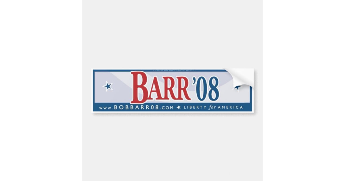 Bob Barr 08 Bumper Sticker | Zazzle