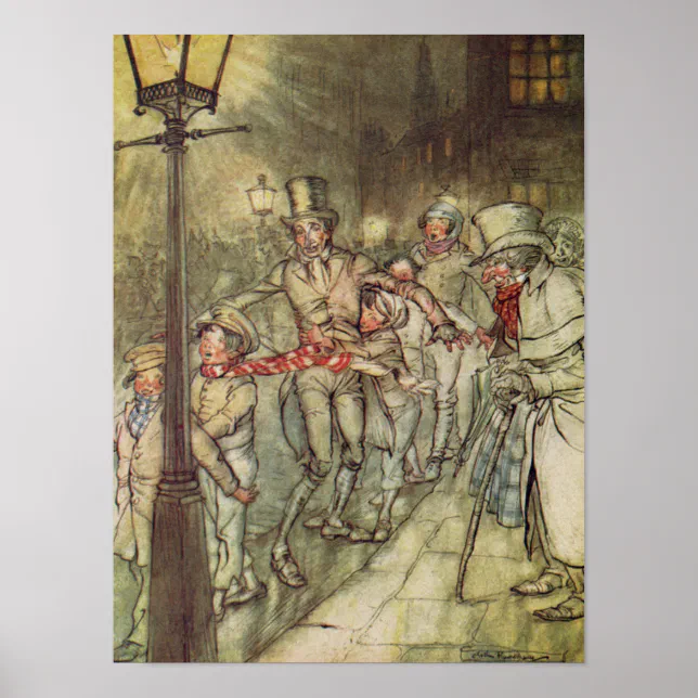 Bob Cratchit went down a slide on Cornhill Poster | Zazzle