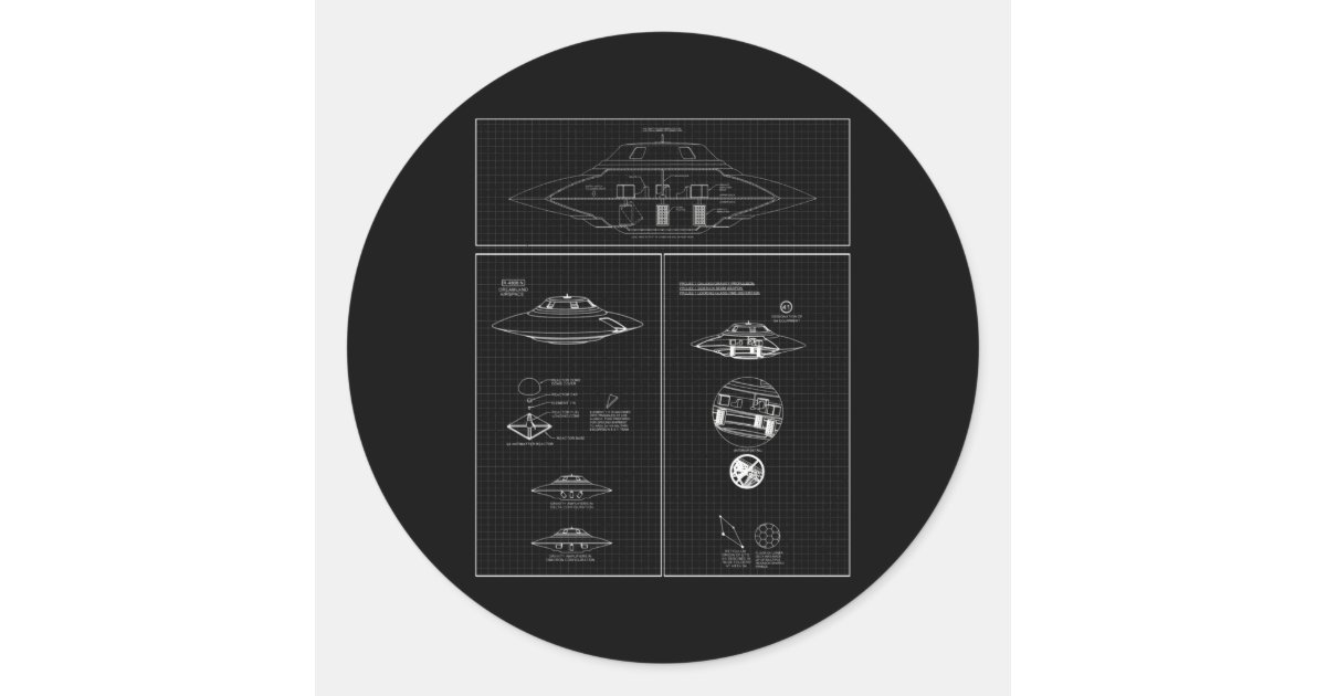 Bob Lazar Sport Model Uap Blueprint Classic Round Sticker | Zazzle
