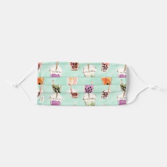 BOBA BACKED Cute Boba Tea Adult Cloth Face Mask | Zazzle