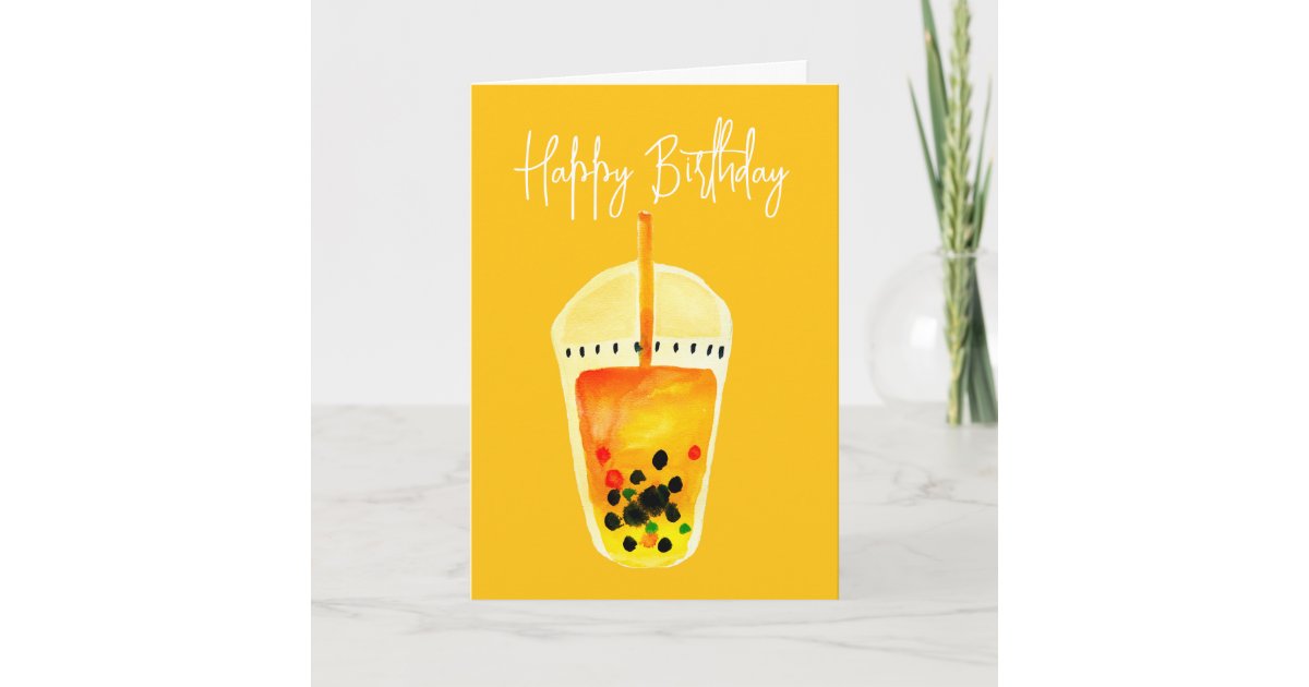 Boba Bubble tea art illustration Card | Zazzle