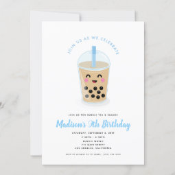 Boba Bubble Tea Party Invitation | Zazzle