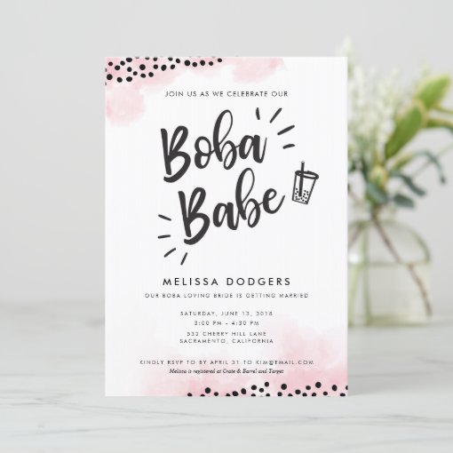 Boba Bubble Tea Party Invitation | Zazzle