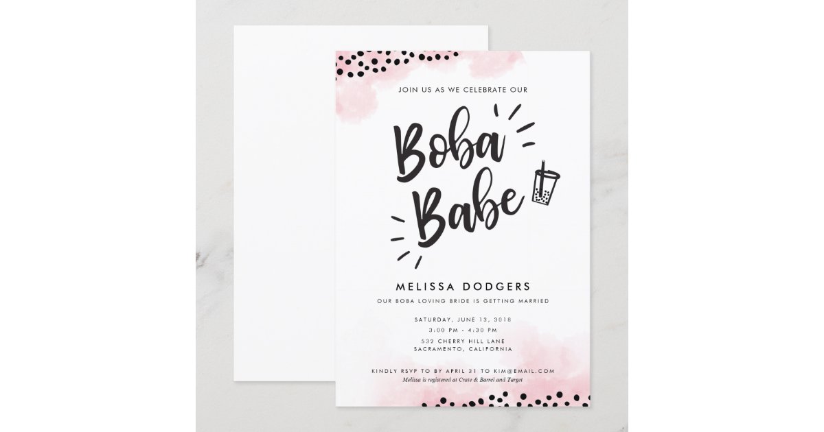 Boba Bubble Tea Party Invitation | Zazzle