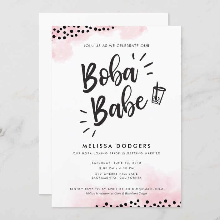 Boba Bubble Tea Party Invitation | Zazzle.com