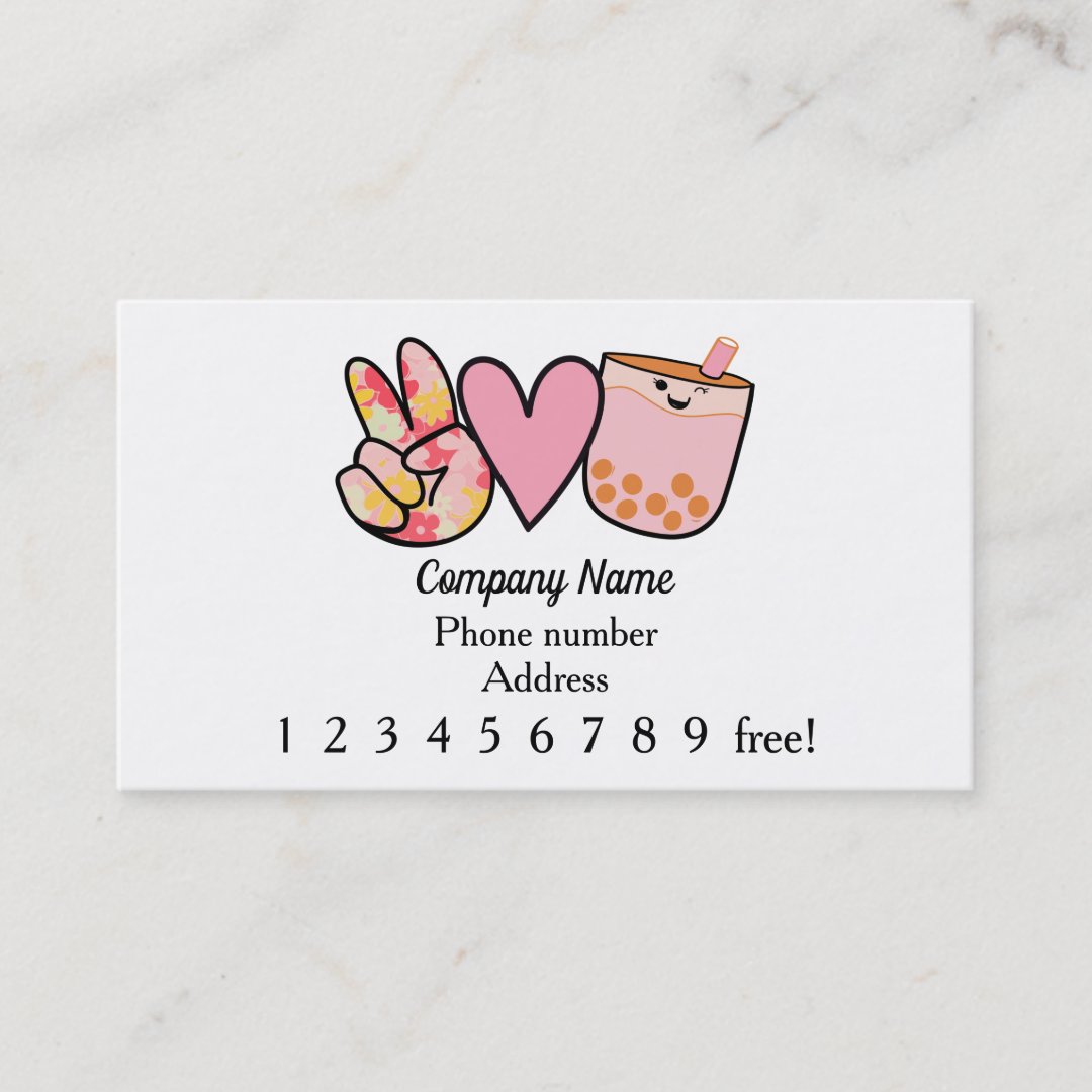 Boba Bubble Tea Reward Card | Zazzle