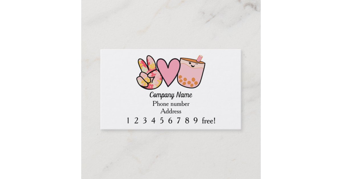 Boba Bubble Tea Reward Card | Zazzle