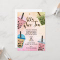 Boba, Let's Par-Tea, Boba Party, Boba Birthday Invitation | Zazzle