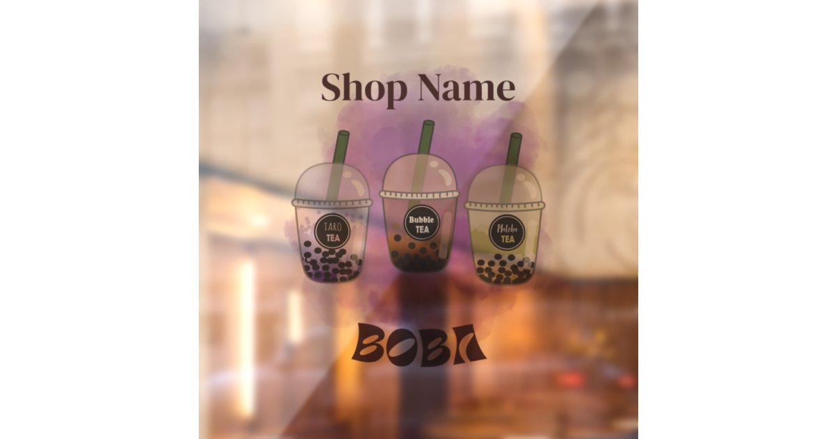 Boba Tea , Bubble milk tea Window Cling | Zazzle