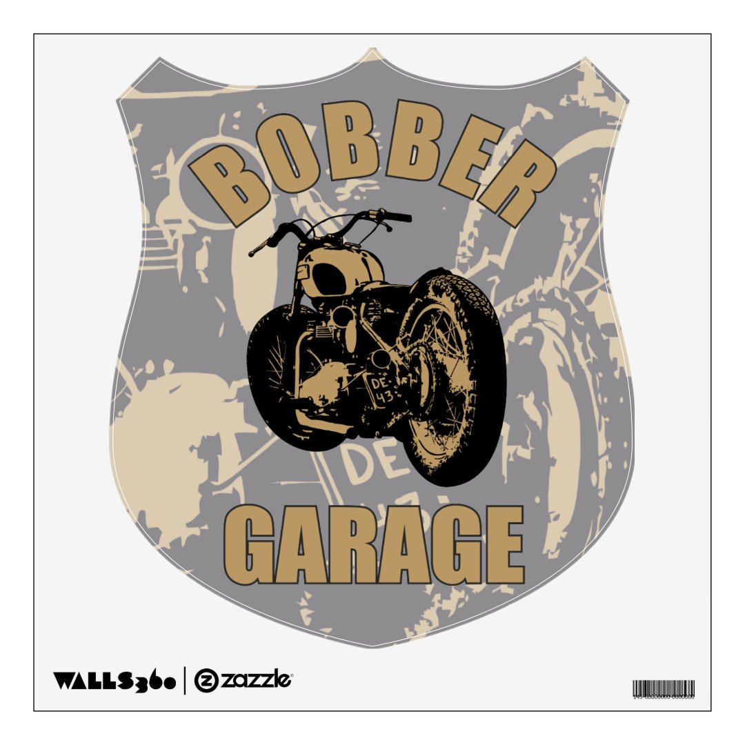 Bobber Garage Wall Sticker | Zazzle