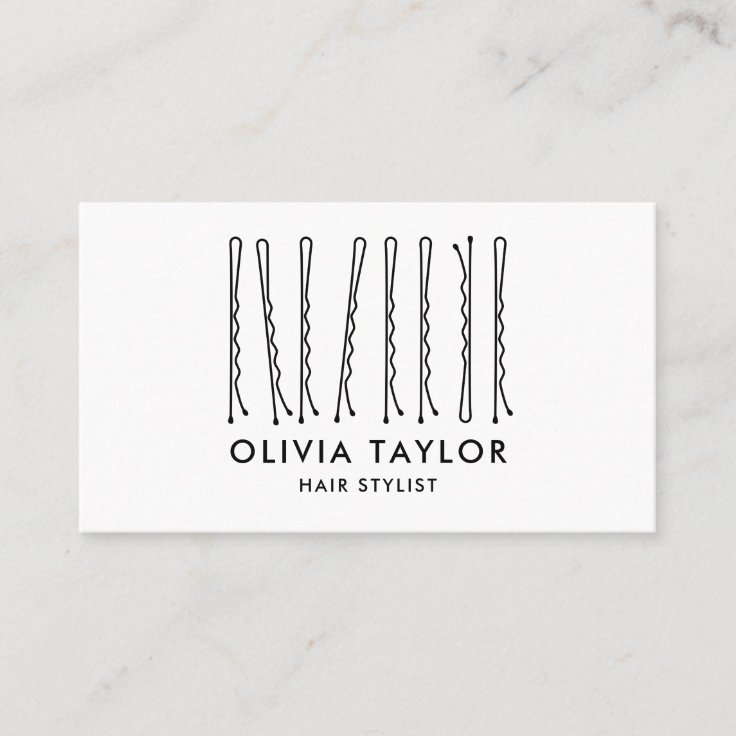 Bobby Pins Hair Stylist Hair Salon Hairdresser Business Card | Zazzle