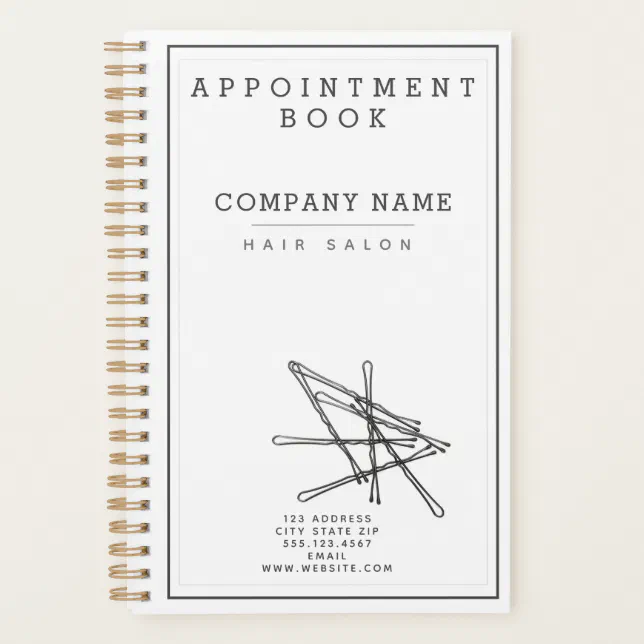 Bobby Pins Hairsalon Appointment Book / Planner | Zazzle