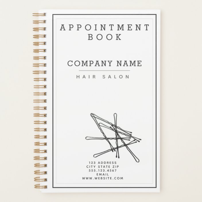 Bobby Pins Hairsalon Appointment Book / Planner | Zazzle.com