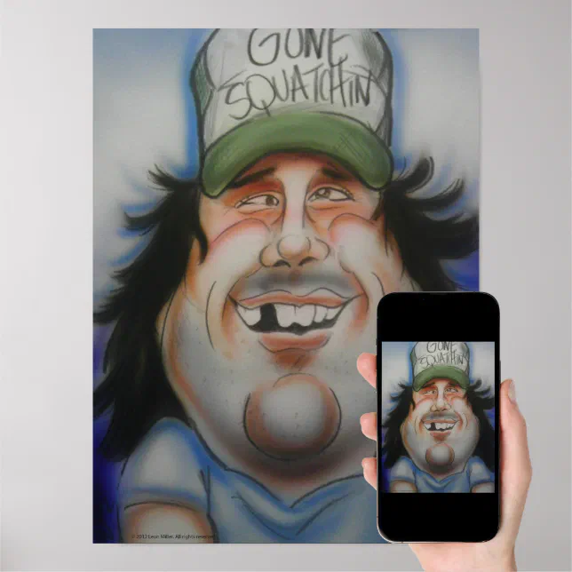 Bobo Bigfoot Caricature Print | Zazzle