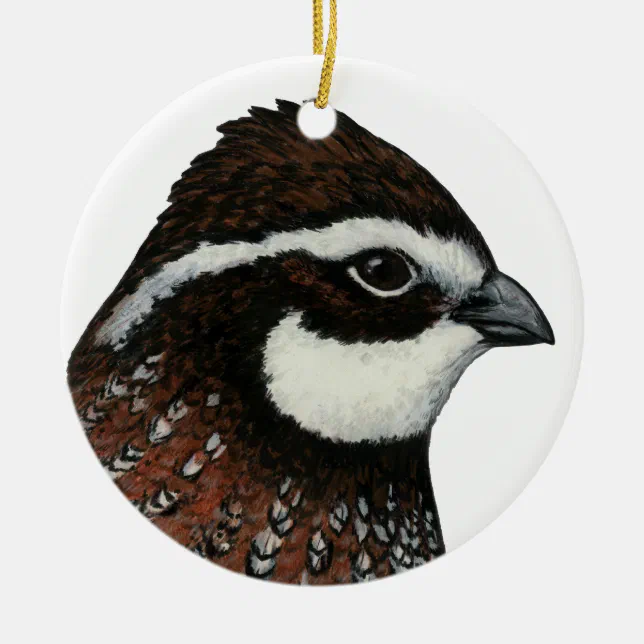 Bobwhite Quail Head Ceramic Ornament | Zazzle