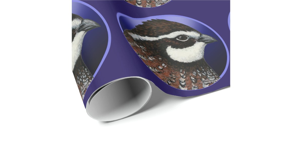 Bobwhite Quail Head Circle Wrapping Paper | Zazzle