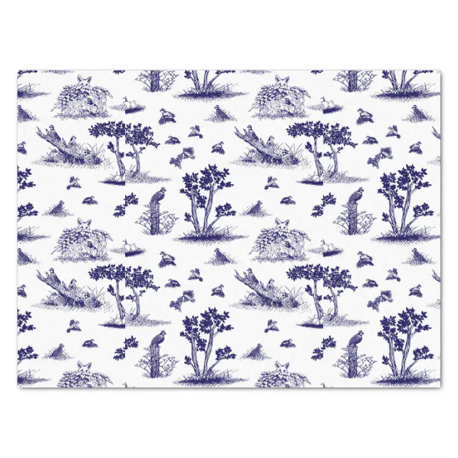 Bobwhite Toile De Jouy Tissue Paper Blue | Zazzle