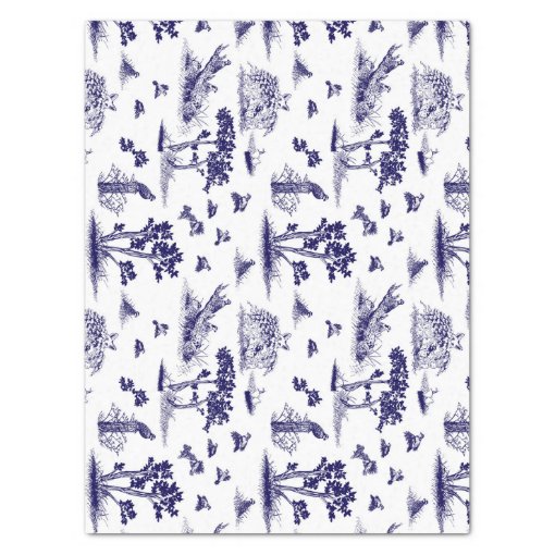 Bobwhite Toile De Jouy Tissue Paper Blue | Zazzle